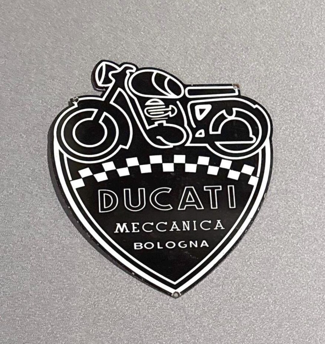 VINTAGE 12” DUCATI BIKE Porcelain Sign Car Oil Gas Truck Motorcycle - Etsy