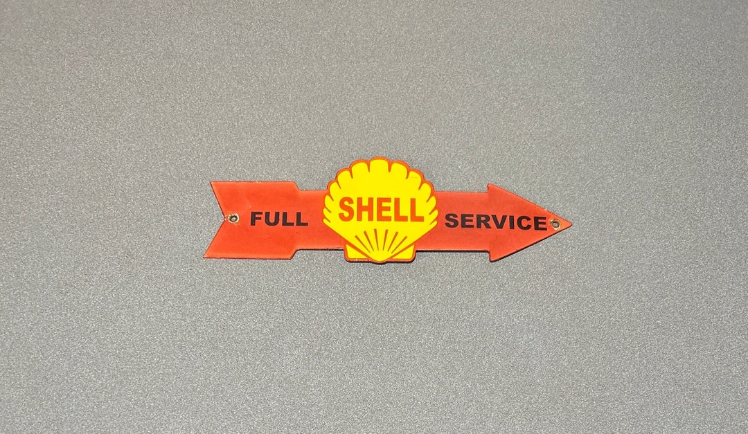 VINTAGE SHELL ARROW Porcelain Sign Gas Oil Car - Etsy
