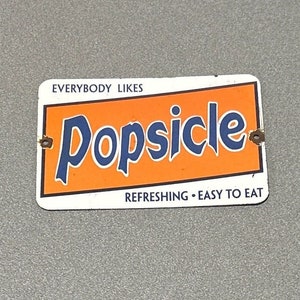 VINTAGE POPSICLE Porcelain Sign Car Oil Gas Truck - Etsy