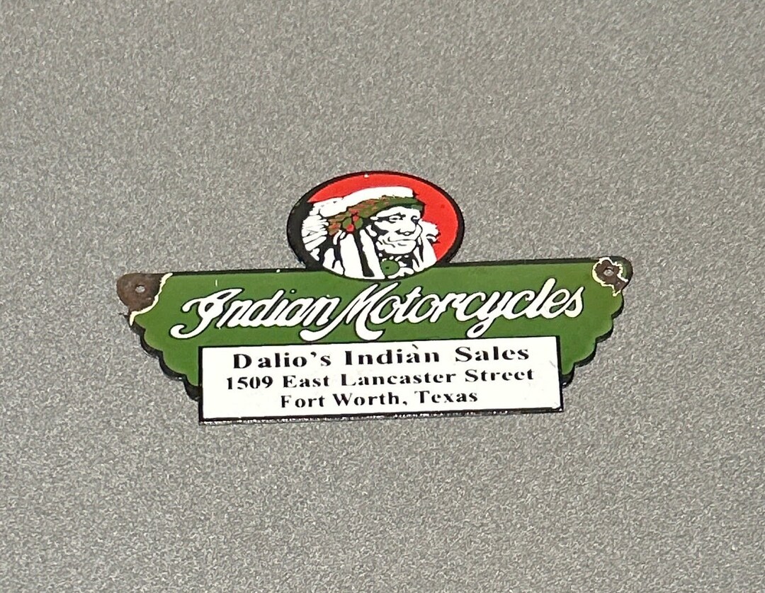 VINTAGE Rare INDIAN MOTORCYCLE Porcelain Sign Gas Oil Car - Etsy
