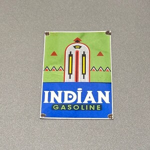 VINTAGE Rare INDIAN 12” Porcelain Sign Gas Oil Car - Etsy
