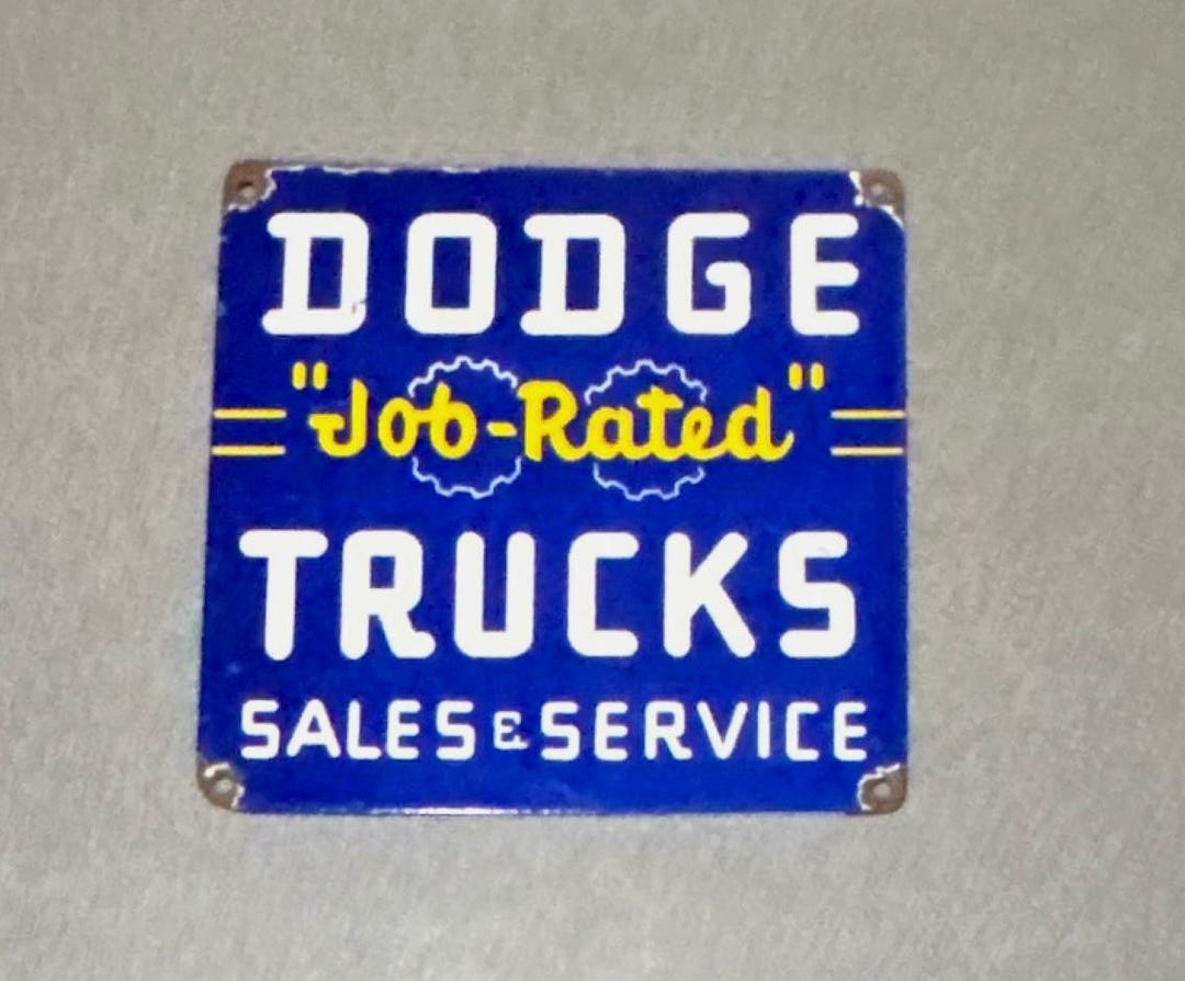 VINTAGE DODGE DEALERSHIP Porcelain Sign Car Oil Gas Truck Motorcycle - Etsy