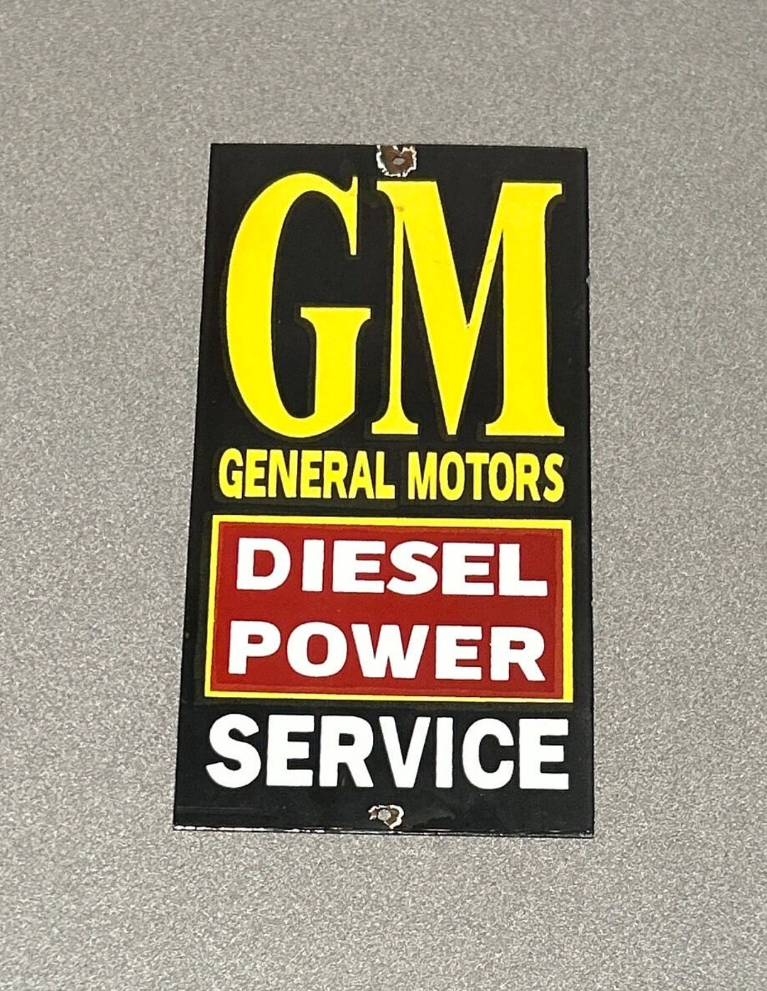 VINTAGE 12” GM GENERAL Motors Porcelain Sign Gas Oil Car - Etsy