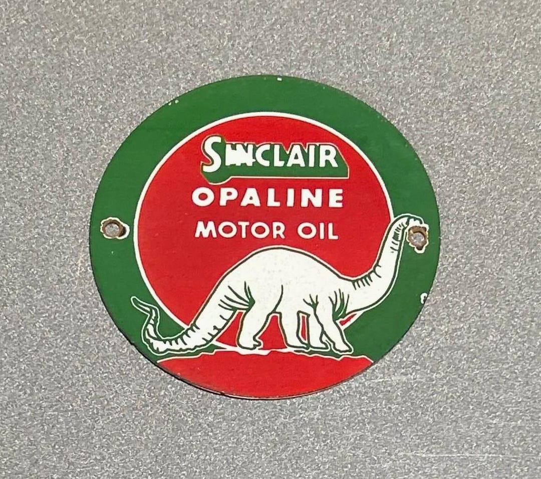 VINTAGE SINCLAIR DINOSAUR Porcelain Sign Car Motorcycle Truck Gas - Etsy