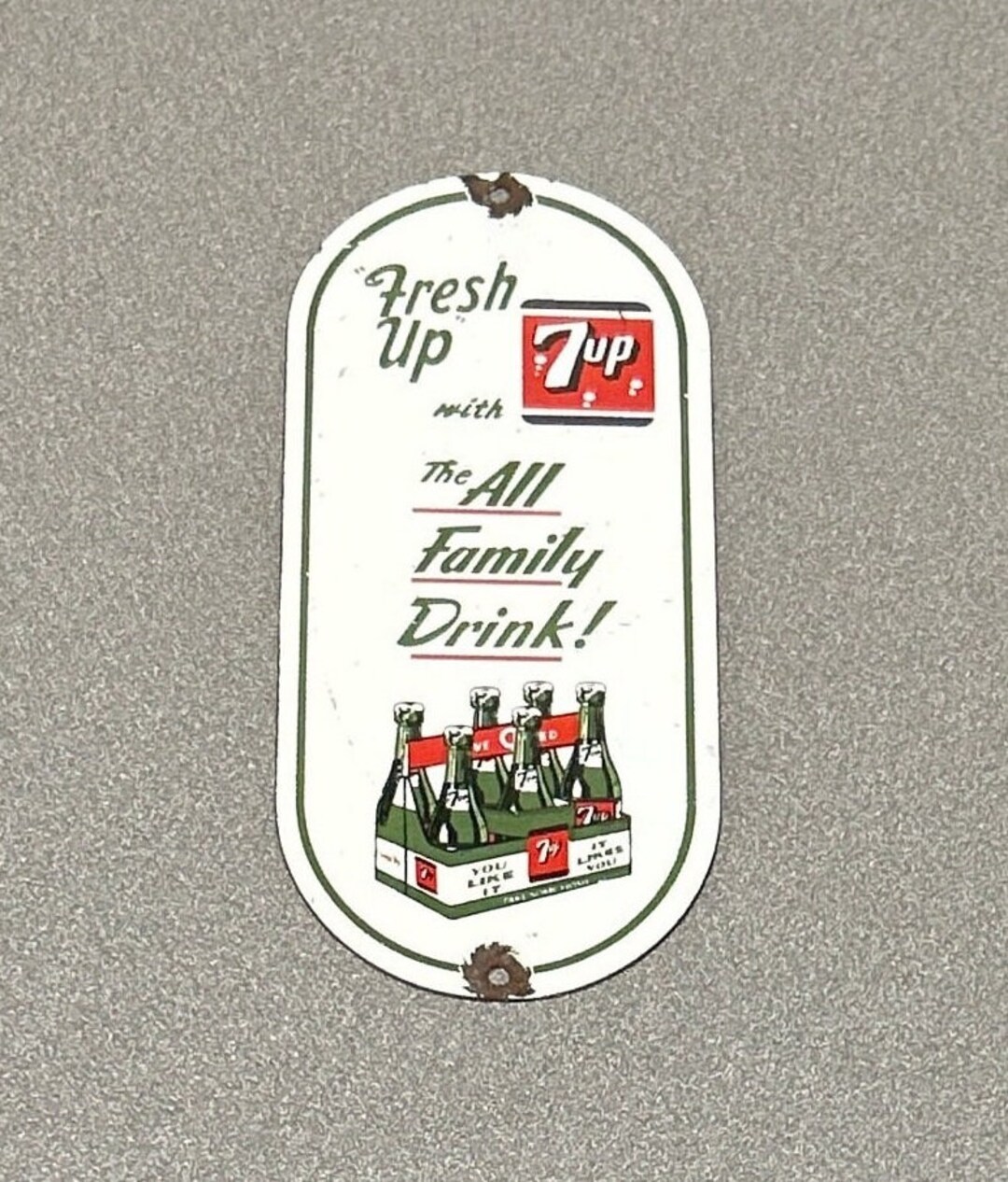 VINTAGE 7UP SODA Pop Door Push Porcelain Sign Car Oil Gas Truck - Etsy