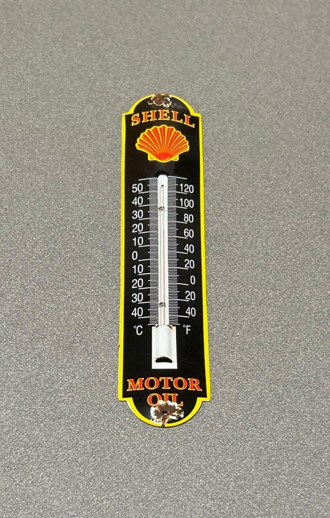 VINTAGE 12” SHELL Thermometer Porcelain Sign Car Oil Gas Truck - Etsy