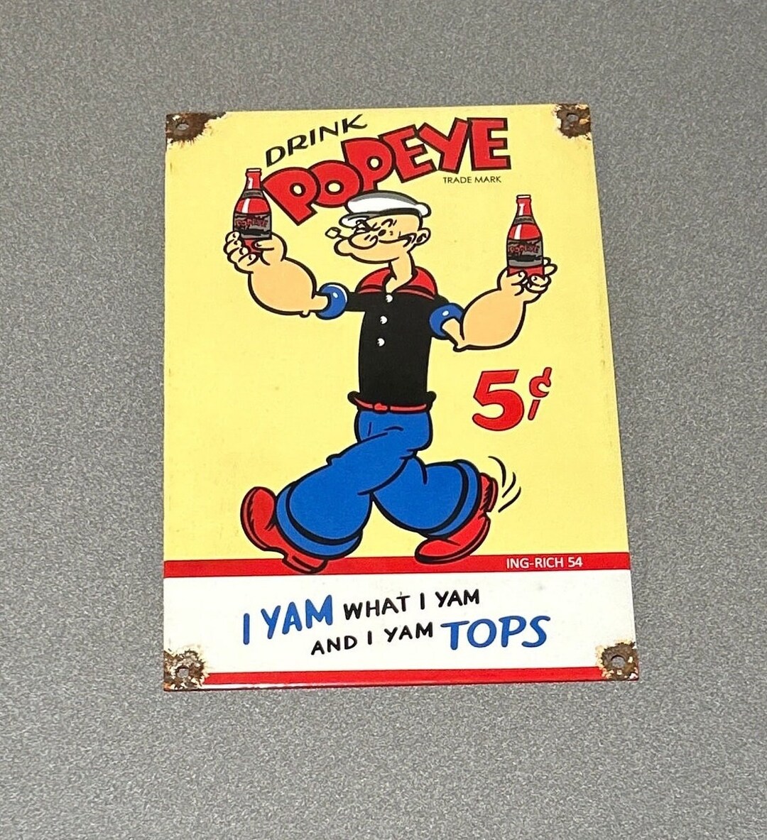 VINTAGE 12 POPEYE SODA Pop Porcelain Sign Car Oil Gas Truck - Etsy