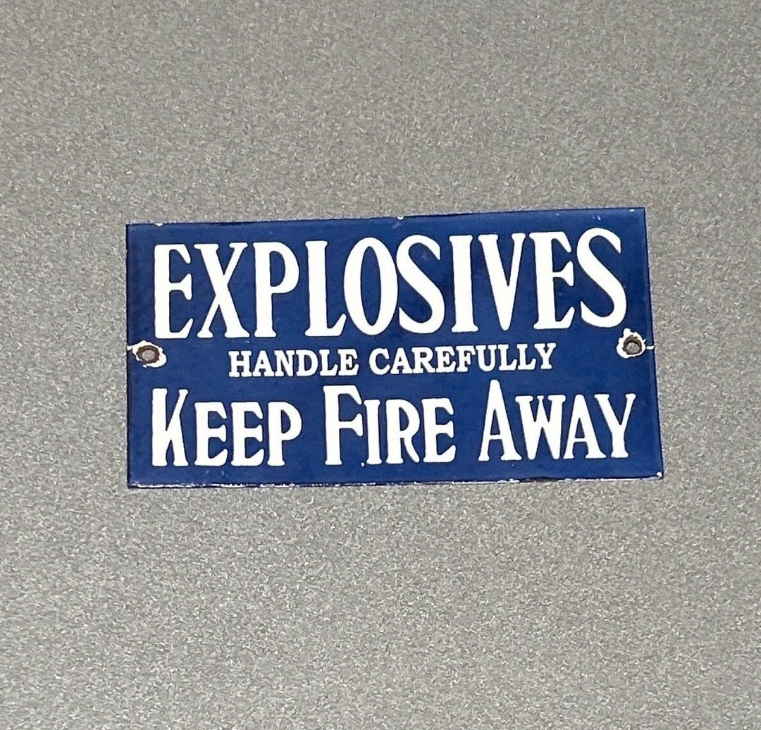 VINTAGE WARNING EXPLOSIVES Porcelain Sign Car Oil Gas Truck - Etsy