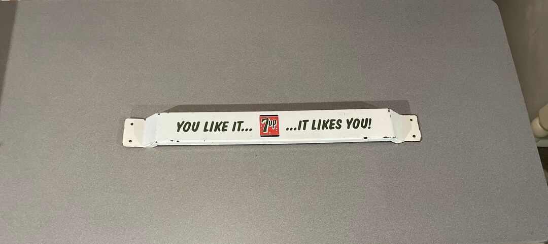 VINTAGE RARE 7UP Soda Door Push Bar 32 Car Oil Porcelain Sign - Etsy