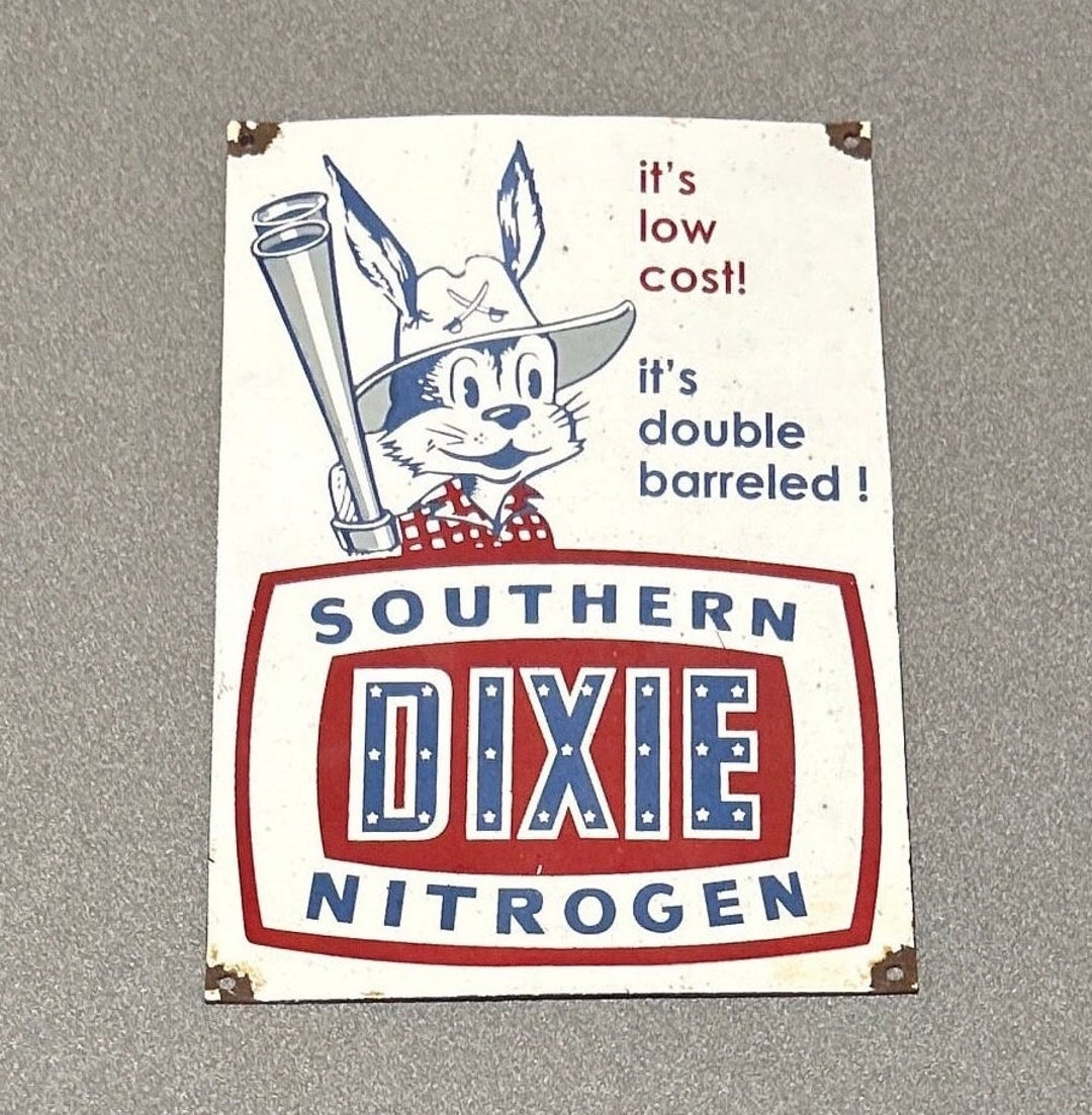 VINTAGE RARE 12” DIXIE Rabbit Gun Hunt Car Oil Porcelain Sign - Etsy