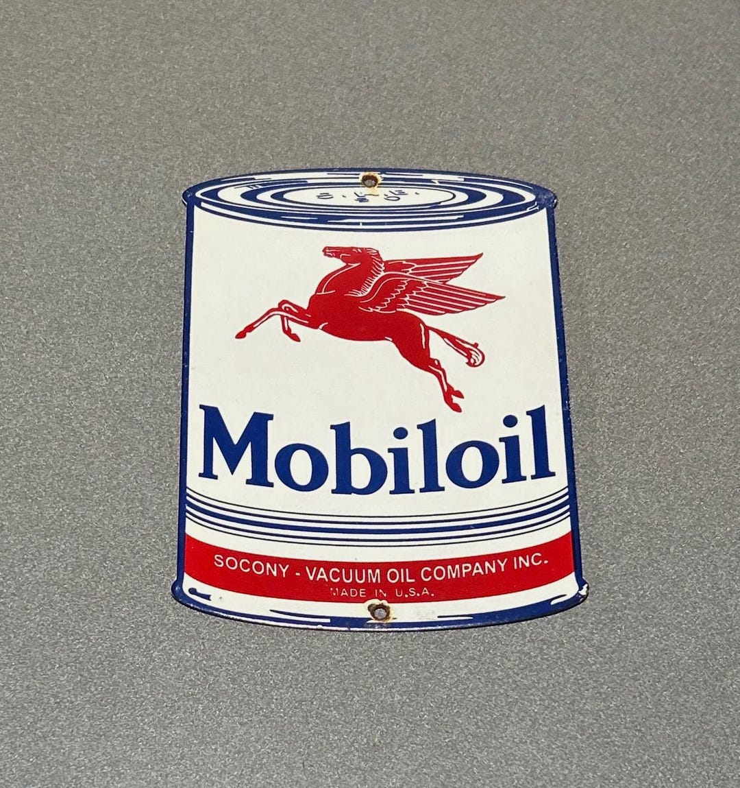 VINTAGE MOBIL CAN Pegasus Gargoyle Porcelain Sign Car Oil Gas Truck - Etsy