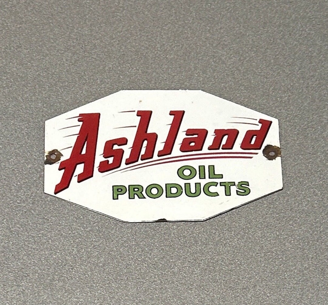 VINTAGE ASHLAND Porcelain Sign Car Oil Gas Truck - Etsy