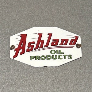 VINTAGE ASHLAND Porcelain Sign Car Oil Gas Truck - Etsy