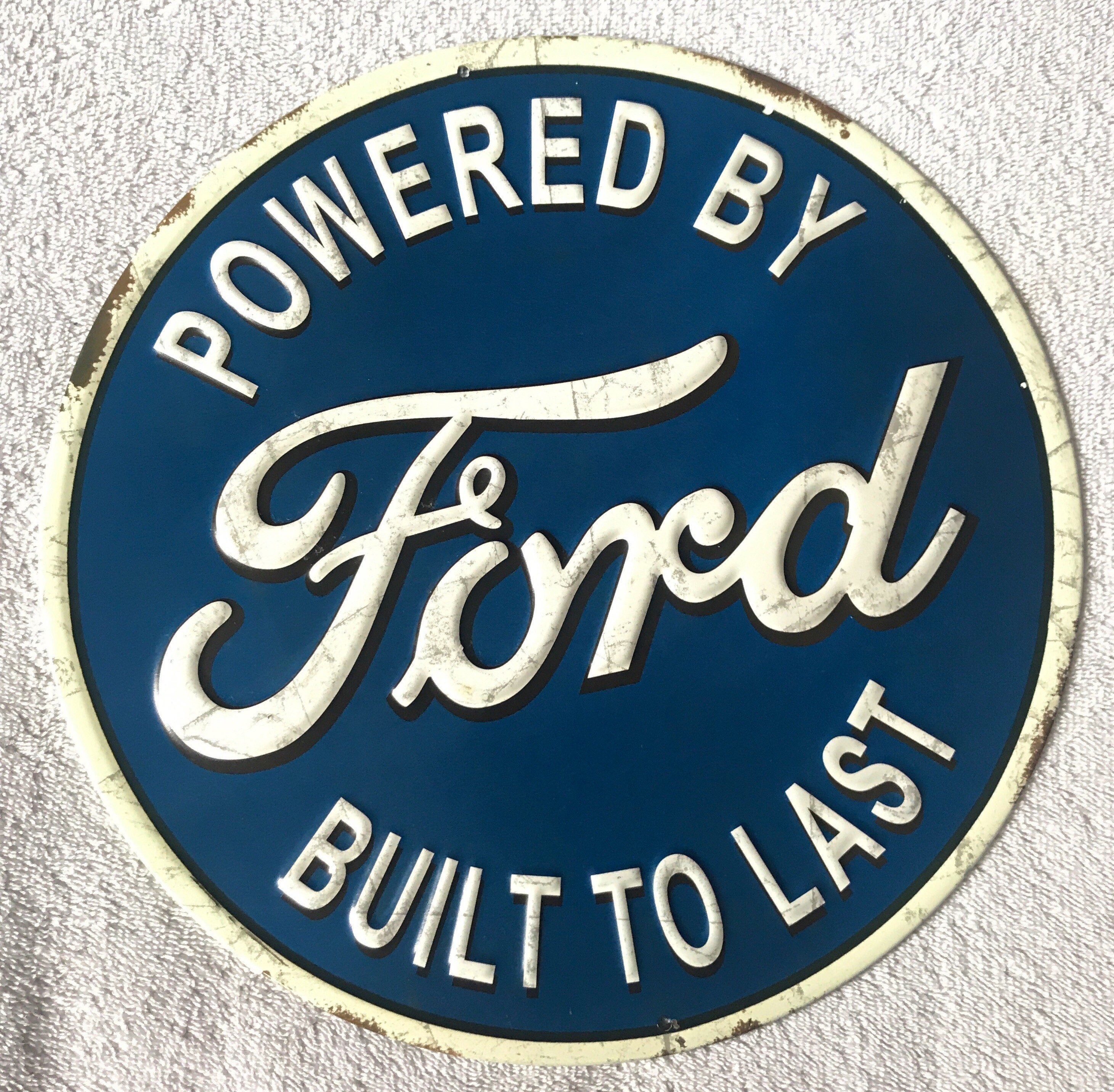 12 FORD METAL SIGN Embossed Powered By Built To Last | Etsy