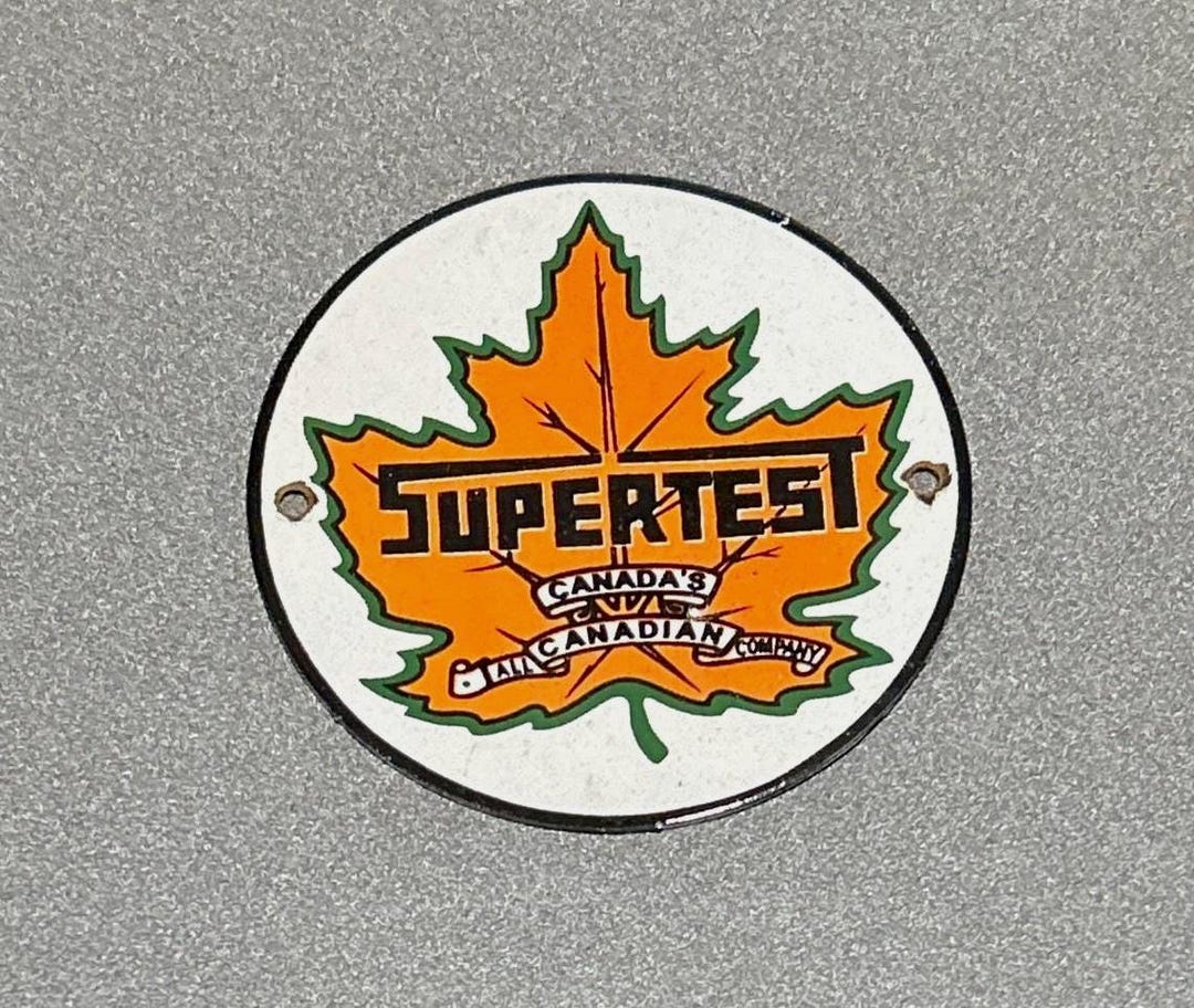 VINTAGE SUPERTEST CANADA Porcelain Sign Car Motorcycle Truck Gas Oil - Etsy