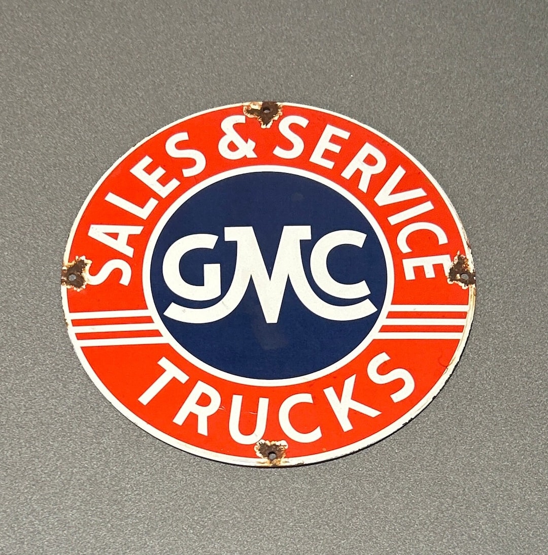 VINTAGE GMC GENERAL Motors Porcelain Sign Car Oil Gas Truck - Etsy