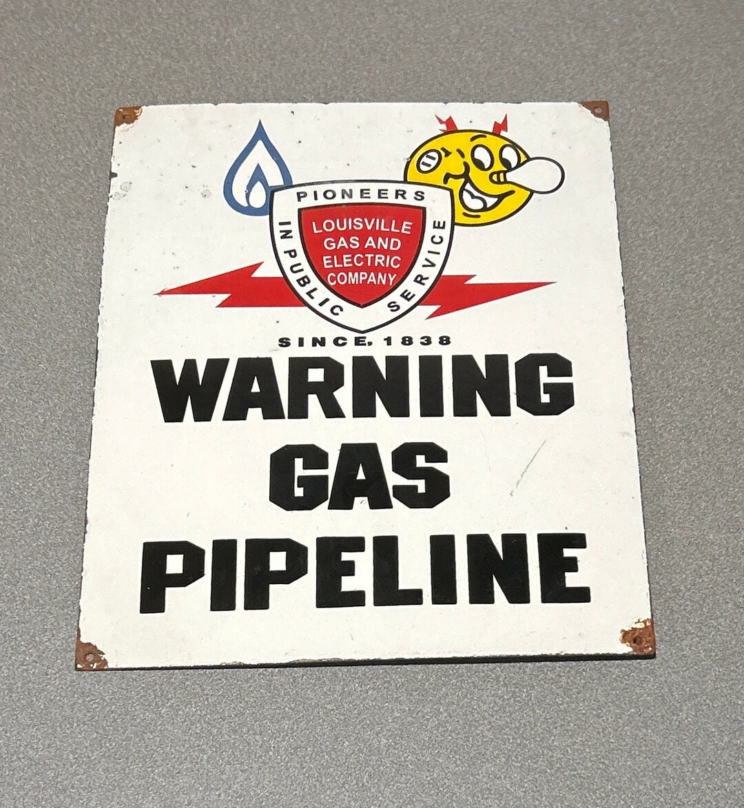 VINTAGE Rare WARNING GAS Pipeline 15” Porcelain Sign Gas Oil Car - Etsy
