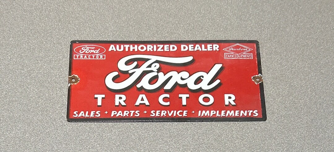 VINTAGE 12” FORD TRACTOR Porcelain Sign Car Oil Gas Truck - Etsy