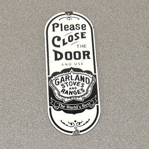 VINTAGE GARLAND STOVES Door Push Porcelain Sign Car Oil Gas Truck - Etsy
