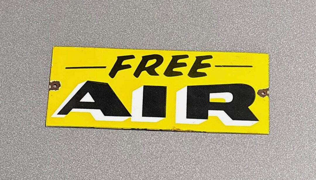 VINTAGE 12” FREE AIR Porcelain Sign Car Oil Gas Truck Motorcycle - Etsy