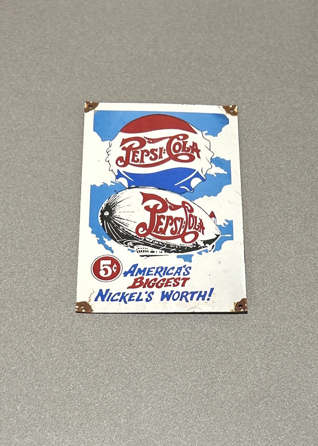 VINTAGE 13” PEPSI SODA Porcelain Sign - Etsy
