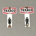 VINTAGE TEXACO BATHROOM Key Holder Set Porcelain Sign Car Oil Gas Truck ...