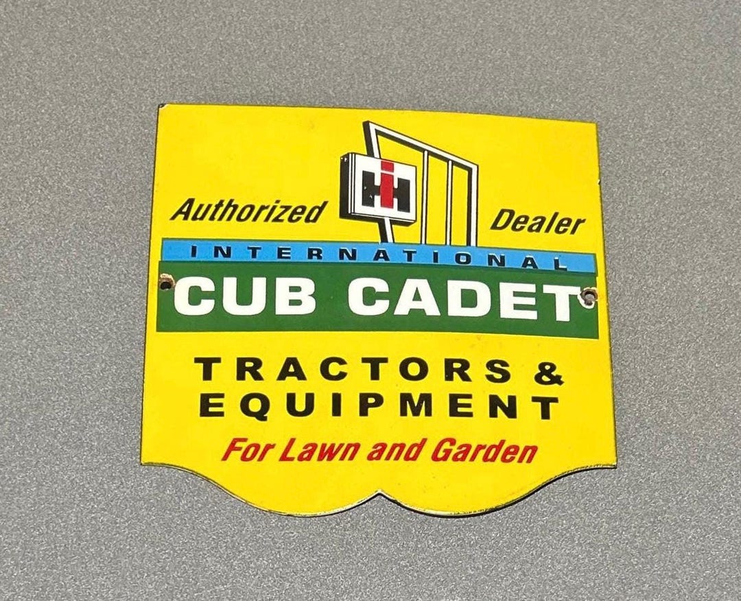 VINTAGE CUB CADET Porcelain Sign Car Oil Gas Truck Motorcycle - Etsy
