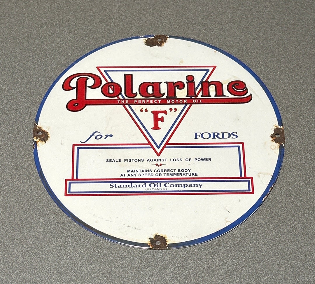 VINTAGE POLARINE FORD Gasoline Porcelain Sign Gas Oil Car - Etsy