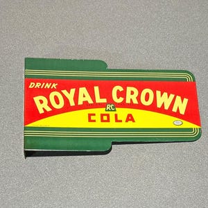 VINTAGE Rare 1936 15” ROYAL COLA Double Sided Flanged Porcelain Sign ...