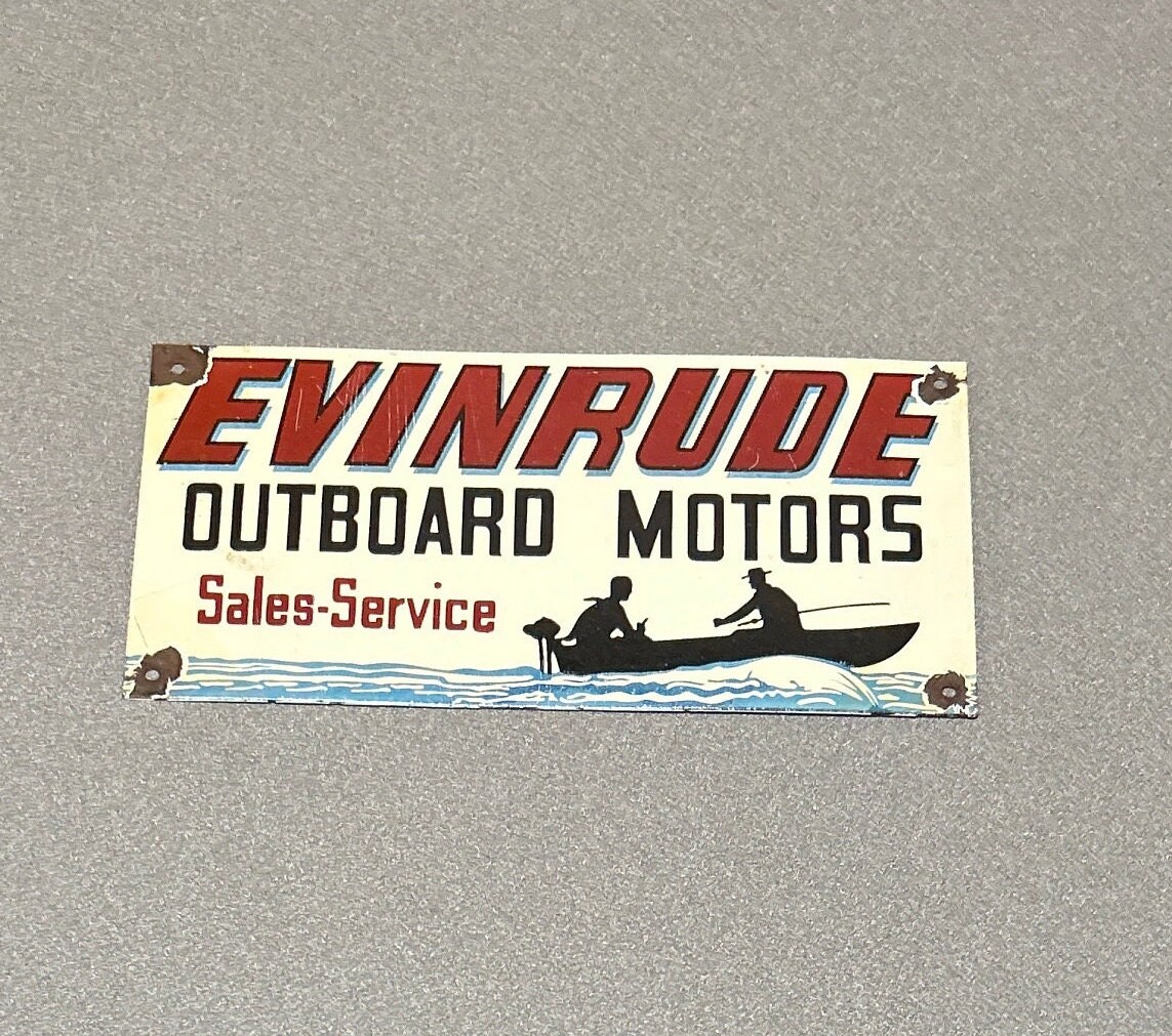 VINTAGE EVINRUDE BOAT Porcelain Sign Car Oil Gas Truck - Etsy
