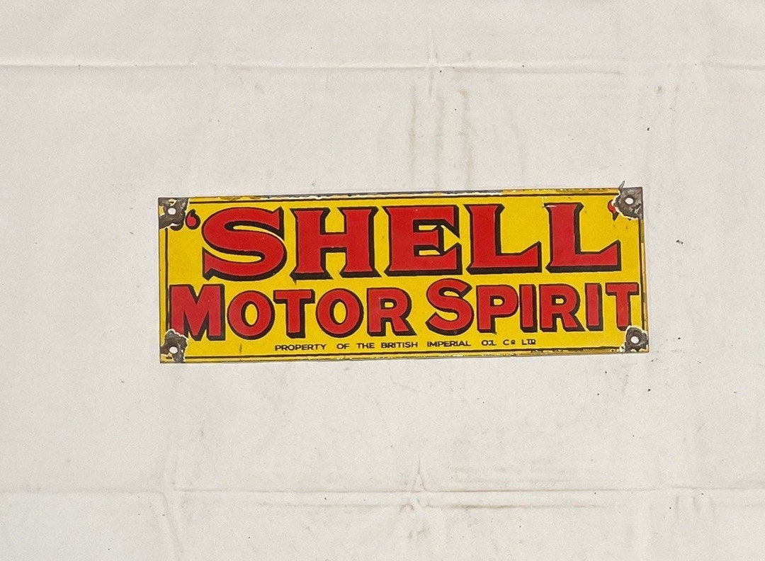VINTAGE SHELL Porcelain Sign Gas Oil Car - Etsy