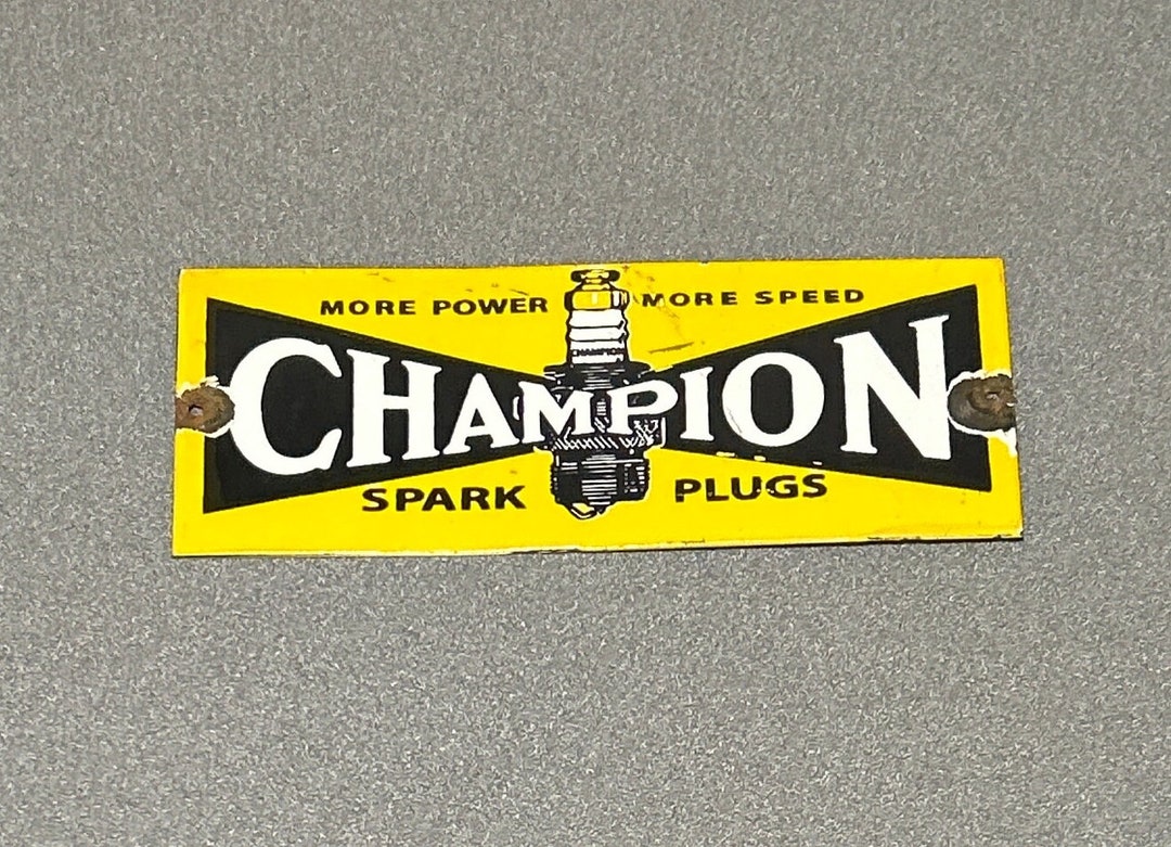 VINTAGE CHAMPION Porcelain Sign - Etsy
