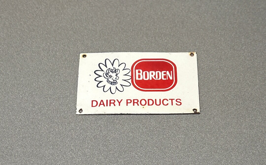 VINTAGE BORDEN COW Dairy Porcelain Sign Gas Oil Car - Etsy