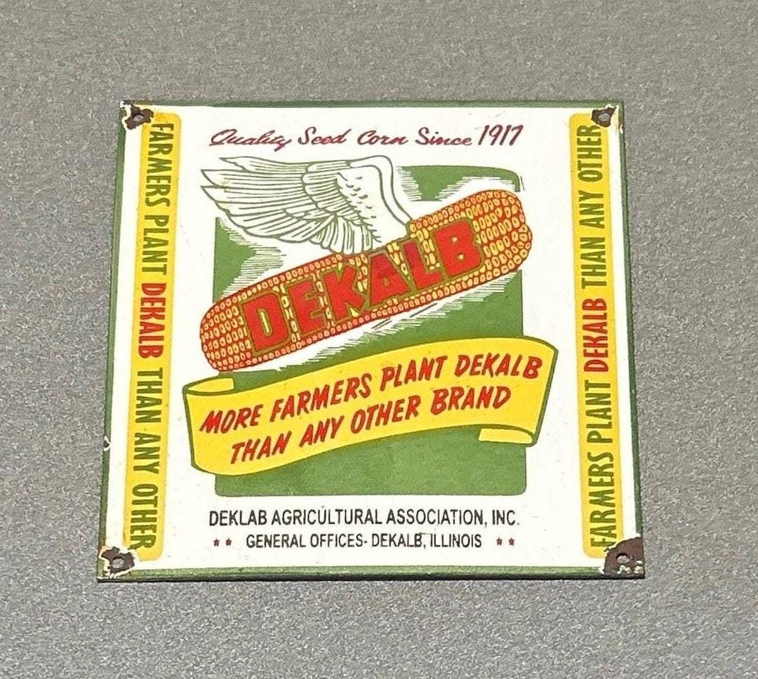 VINTAGE DEKALB FARM Corn Cow Dairy Porcelain Sign Car Oil Gas Truck - Etsy