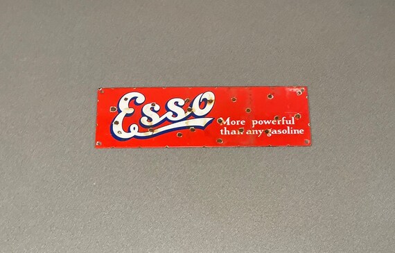 VINTAGE 17 ESSO PORCELAIN Sign Gas Oil - Etsy