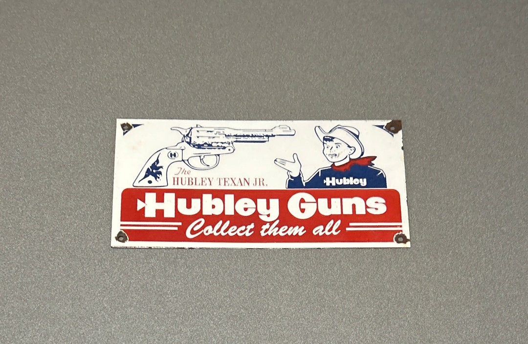 VINTAGE 12 HUBLEY GUN Hunting Porcelain Sign Car Oil Gas Truck - Etsy