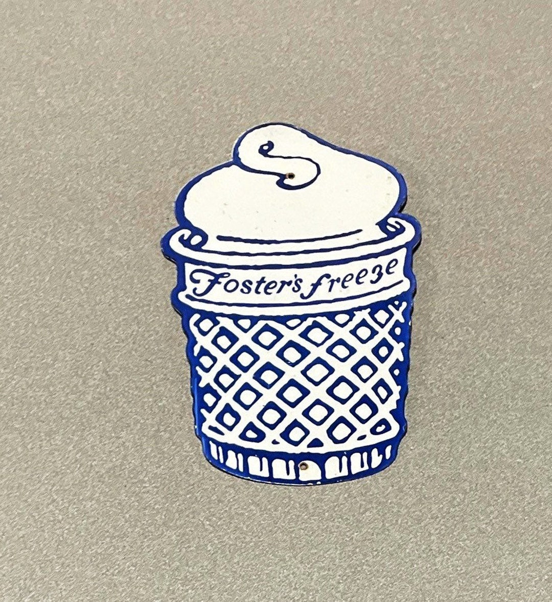 VINTAGE Rare 12 FROSTERS FREEZE Ice Cream Cone Porcelain Sign - Etsy