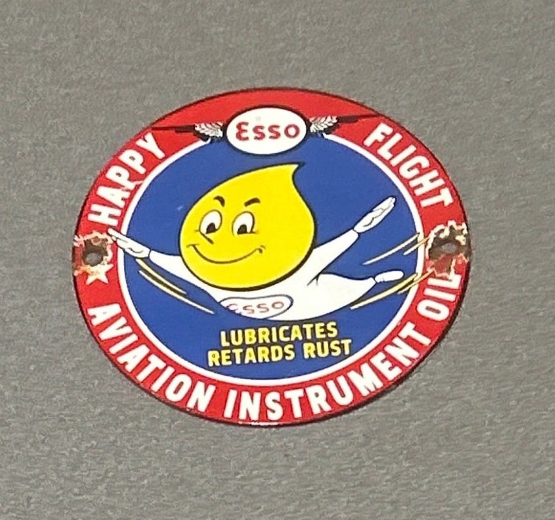 VINTAGE ESSO Car Oil Porcelain Sign - Etsy