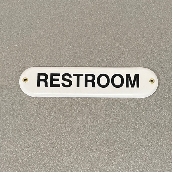 Porcelain Restroom Sign - Etsy