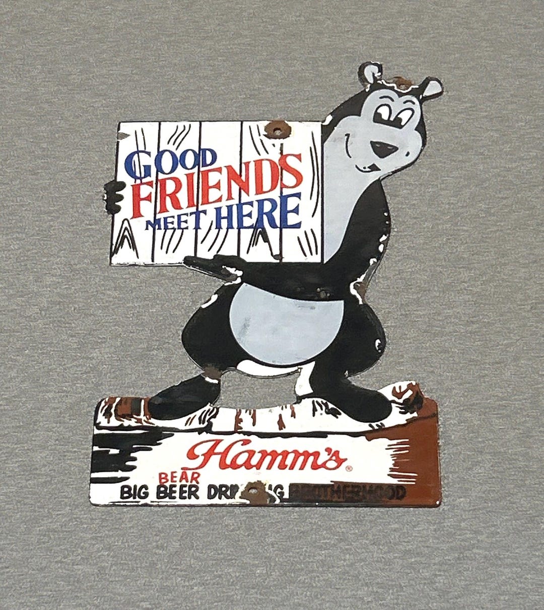 VINTAGE HAMMS BEER Bear Porcelain Sign Car Oil Gas Truck - Etsy