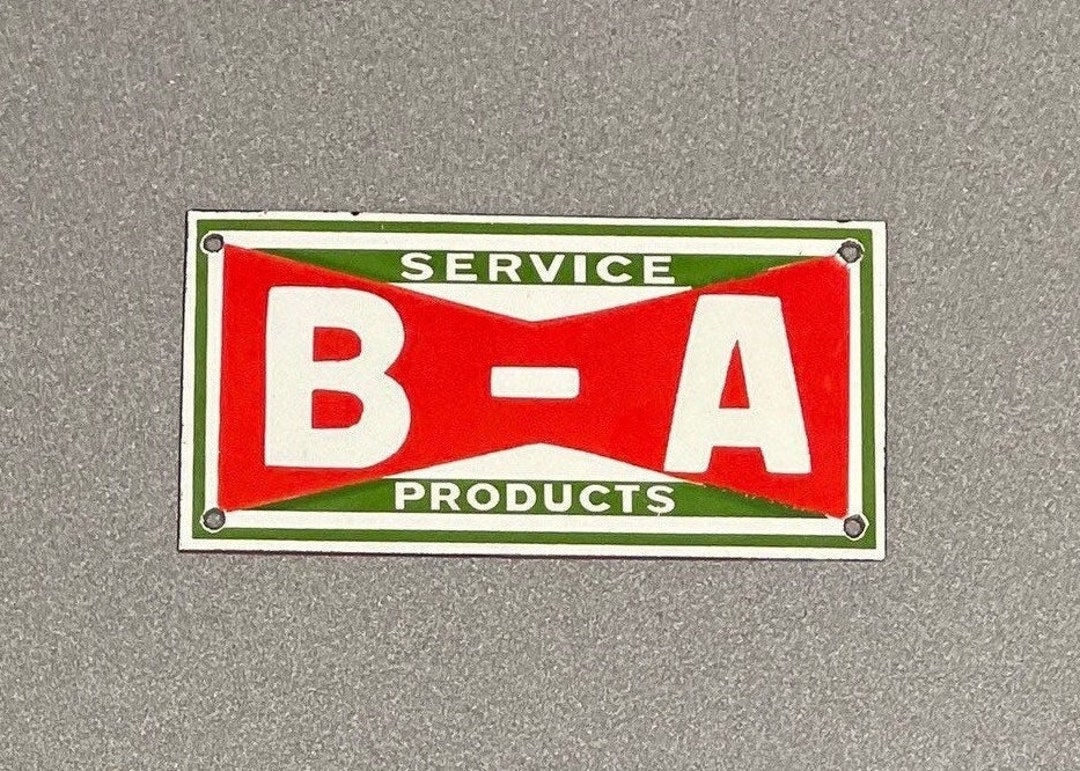 VINTAGE BA PRODUCTS Car Oil Porcelain Sign - Etsy