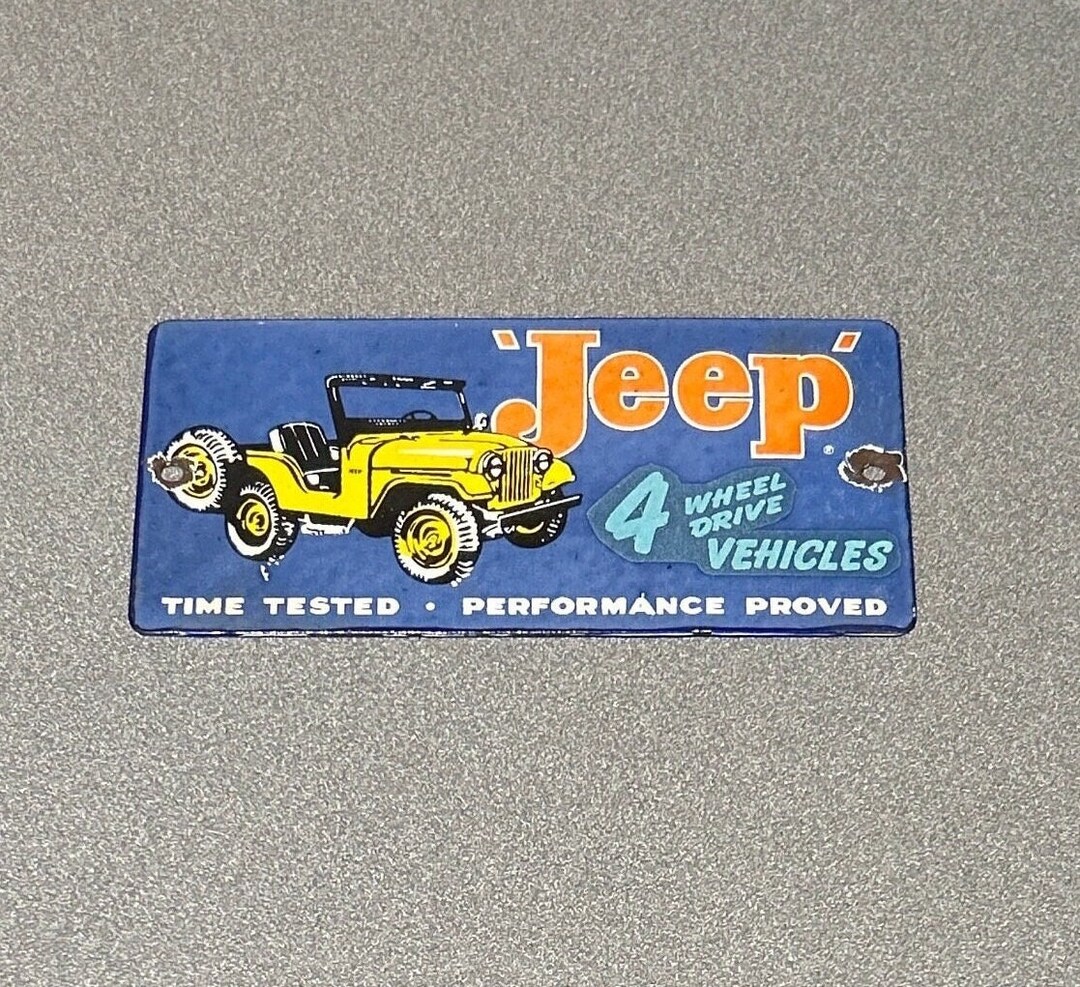 VINTAGE JEEP CAR Porcelain Sign - Etsy