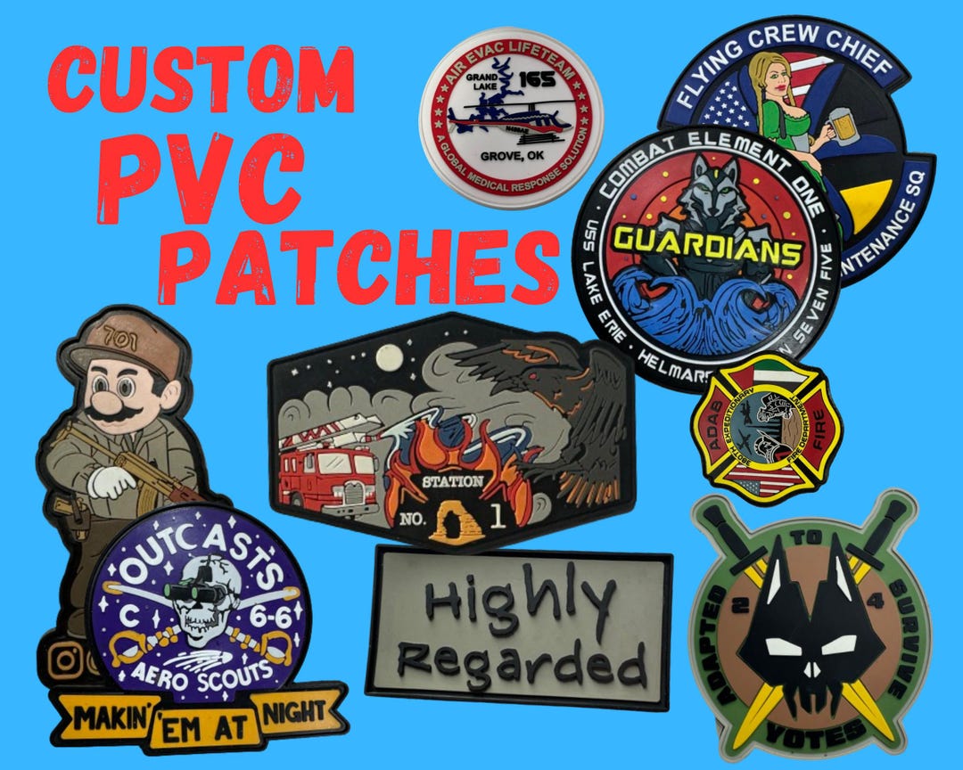 Custom PVC Patches Rubber Morale Patches, Sew-on & Velcro® Hook Loop ...