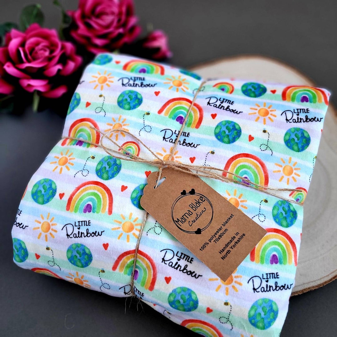 Little Rainbow Blanket, Neutral Rainbow Baby Shower Gift, Multicolour ...