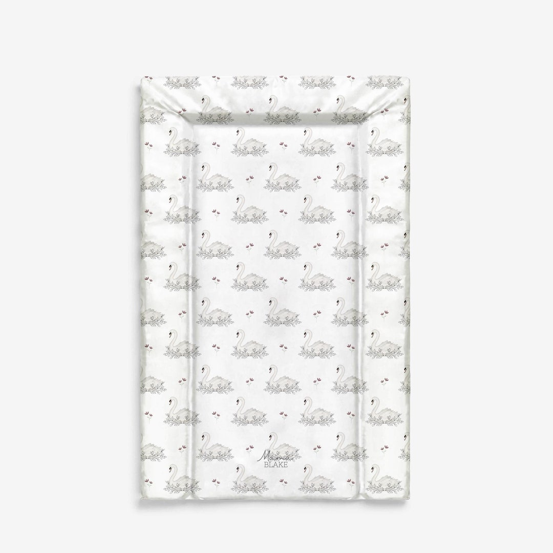 Swan Changing Mat, Girls Changing Pad, White Anti Roll Wedge Mat ...