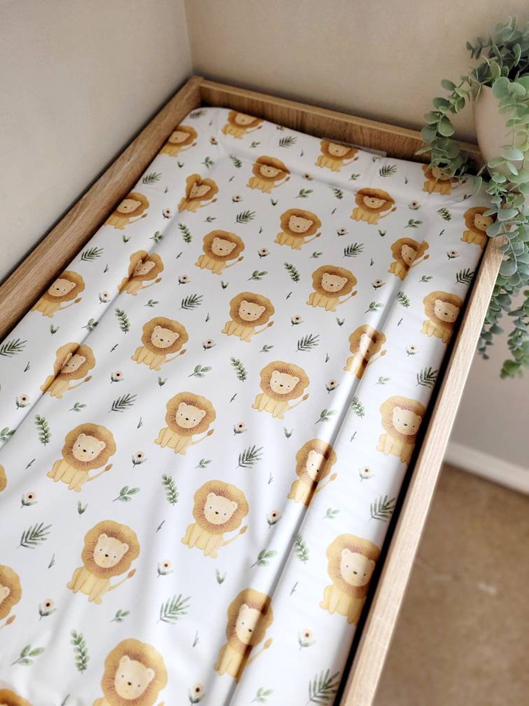 Lion Changing Mat, Safari Baby Changing Pad, Boys Girls Neutral White ...