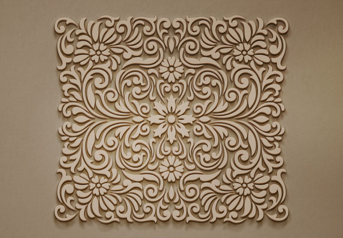 SVG Stencil Template - Vector Laser Cut Stencil Design - Wall Decor ...