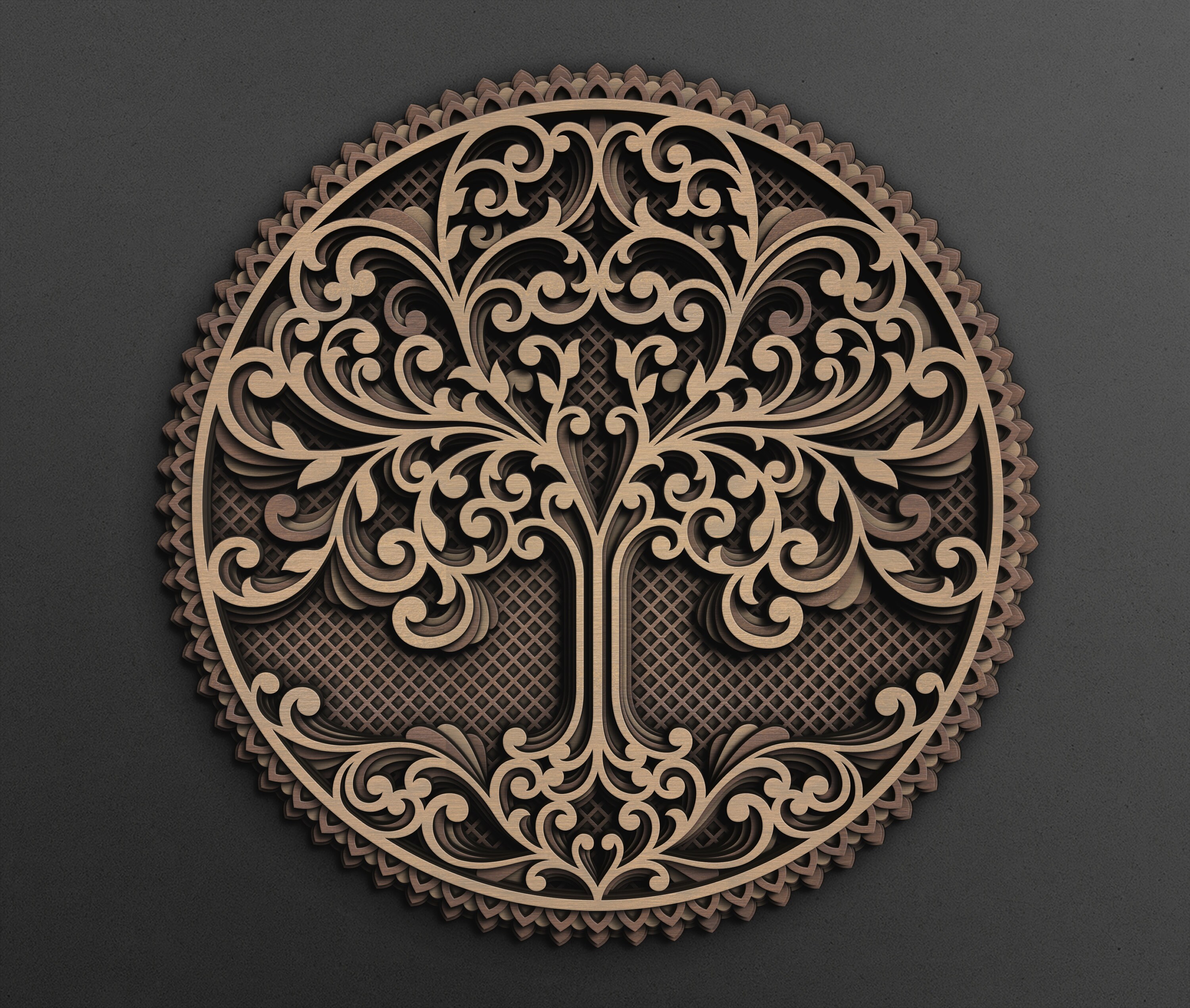 Multilayer Mandala Tree of Life SVG Template 3D Layered - Etsy Canada