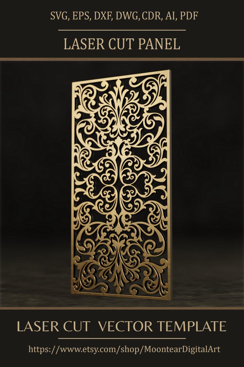 Ornate Laser Cut Panel Template 1:2 Laser Cut Screen, Wall Decor SVG ...