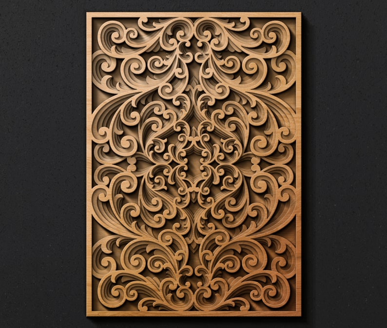 Laser Cut Multilayer Panel Template 3D Layered Vector - Etsy